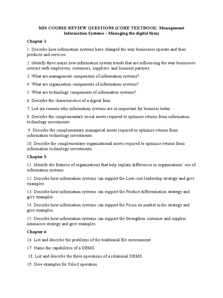 Course Review Questions | PDF