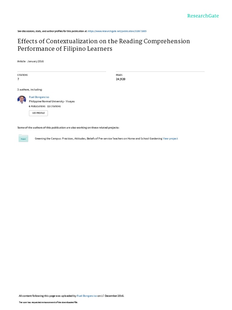Contextualized Learning | PDF | Constructivism (Philosophy Of Education ...