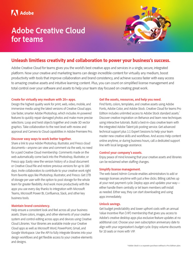 Adobe Creative Cloud For Teams | PDF | Adobe Photoshop | Adobe Illustrator