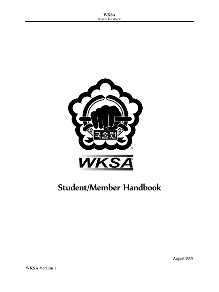 WKSA Student Handbook | PDF | Korean Martial Arts | South Korea