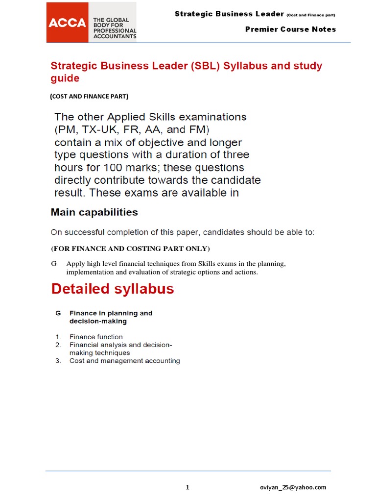 SBL Finance Focused Notes | PDF | Net Present Value | Risk