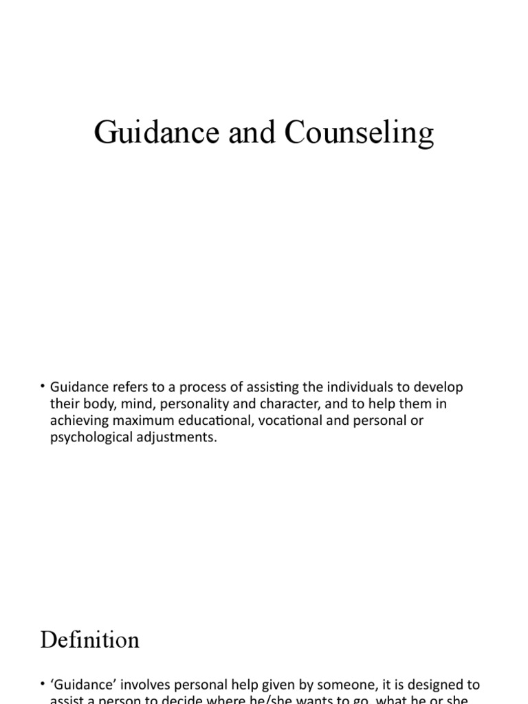 Understanding Guidance and Counseling | PDF | Career & Growth | Self ...