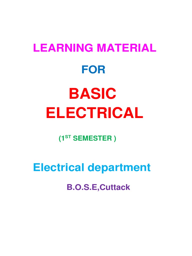 1st Sem Basic Electrical | PDF | Series And Parallel Circuits | Inductance