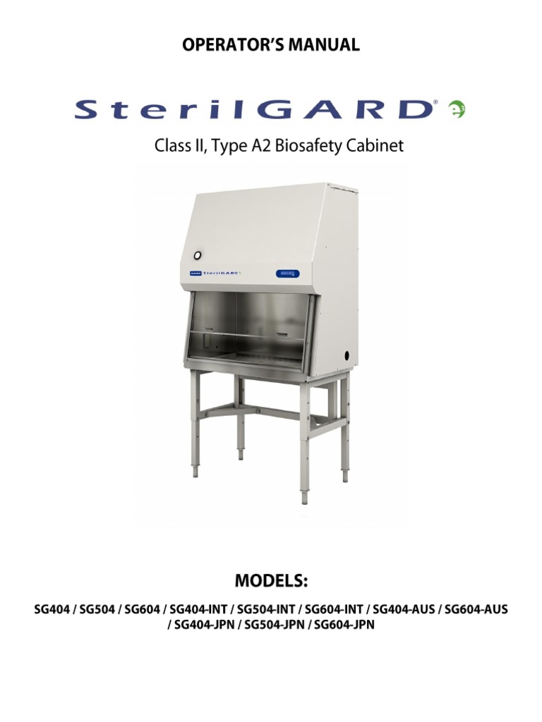 Biosafety Cabinet User Manual Overview | PDF