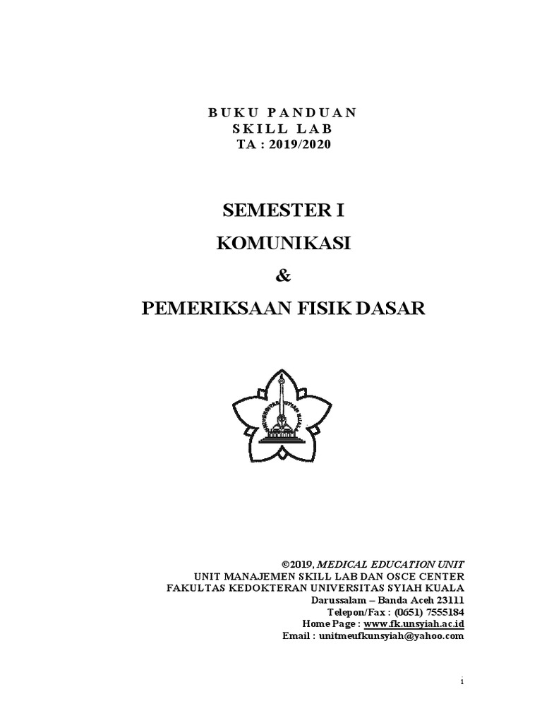 Buku Panduan Skills Lab Sem 1 2019 2020 Pdf
