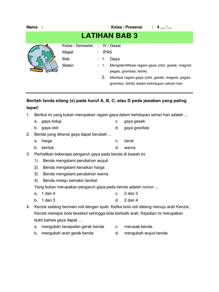 Tugas Lks Ipas - Gaya | PDF | Ilmu Sosial | Sains & Matematika