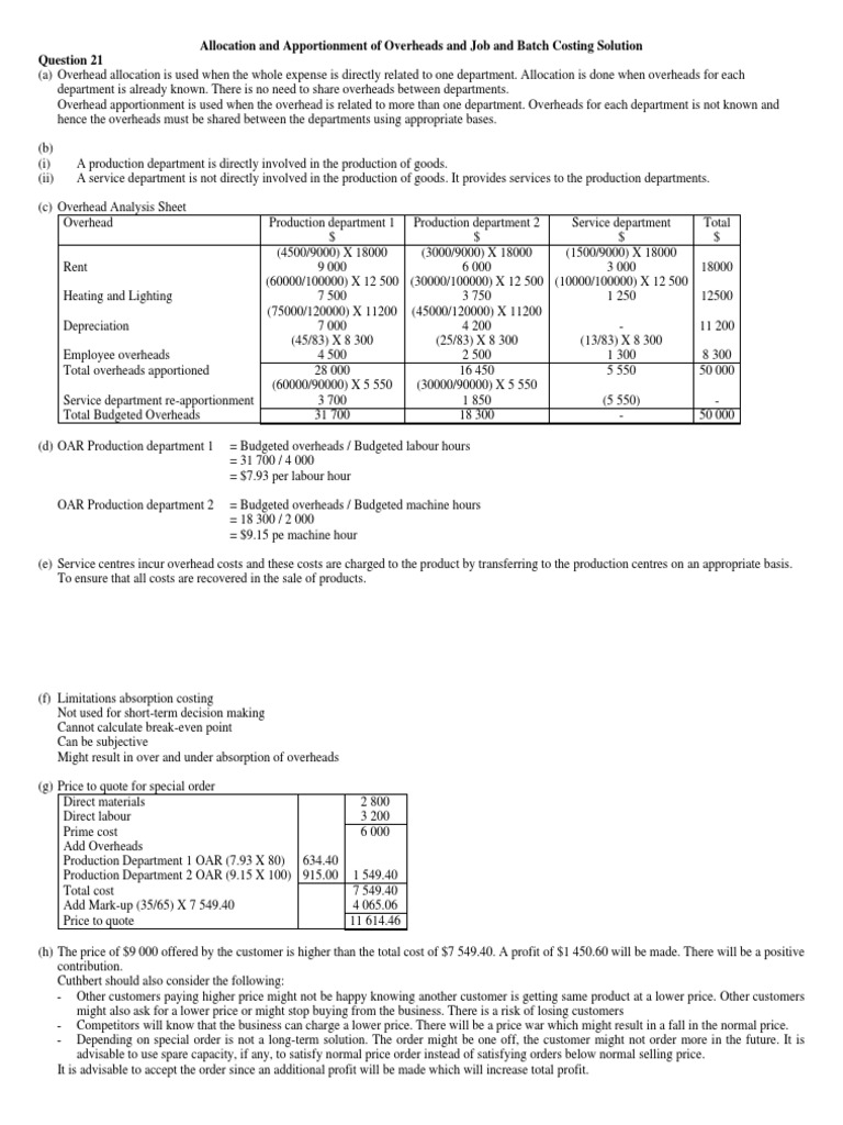 Overhead Allocation and Apportionment Guide | PDF | Cost | Prices