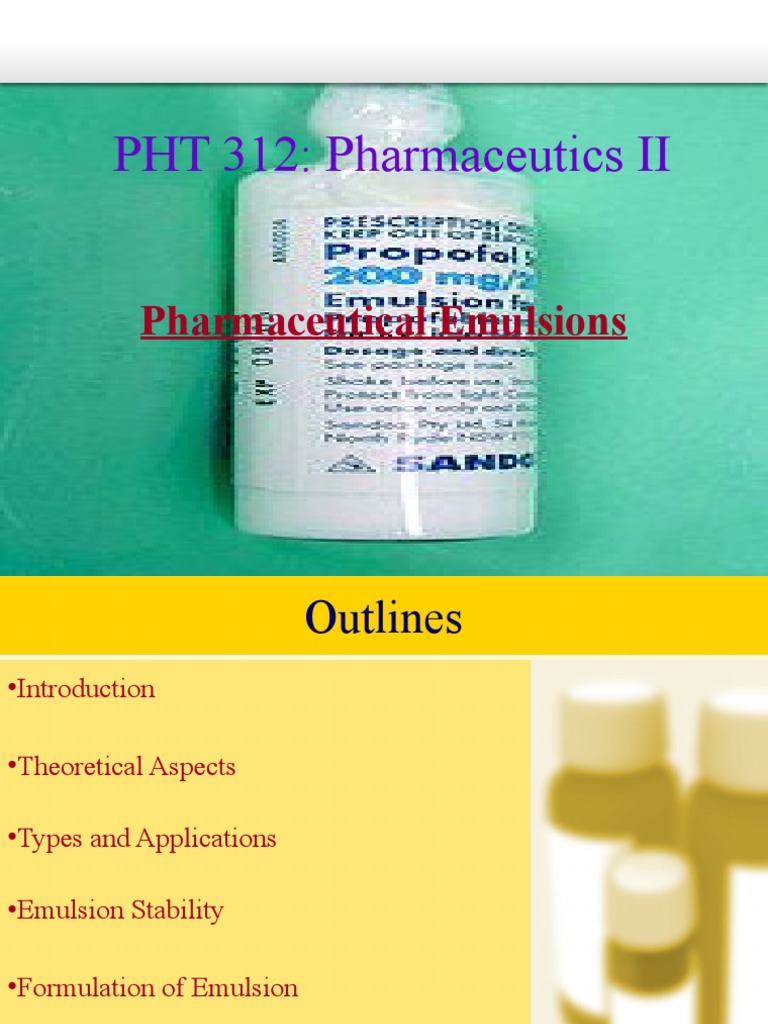 Pharmaceutical Emulsions | PDF | Emulsion | Colloid