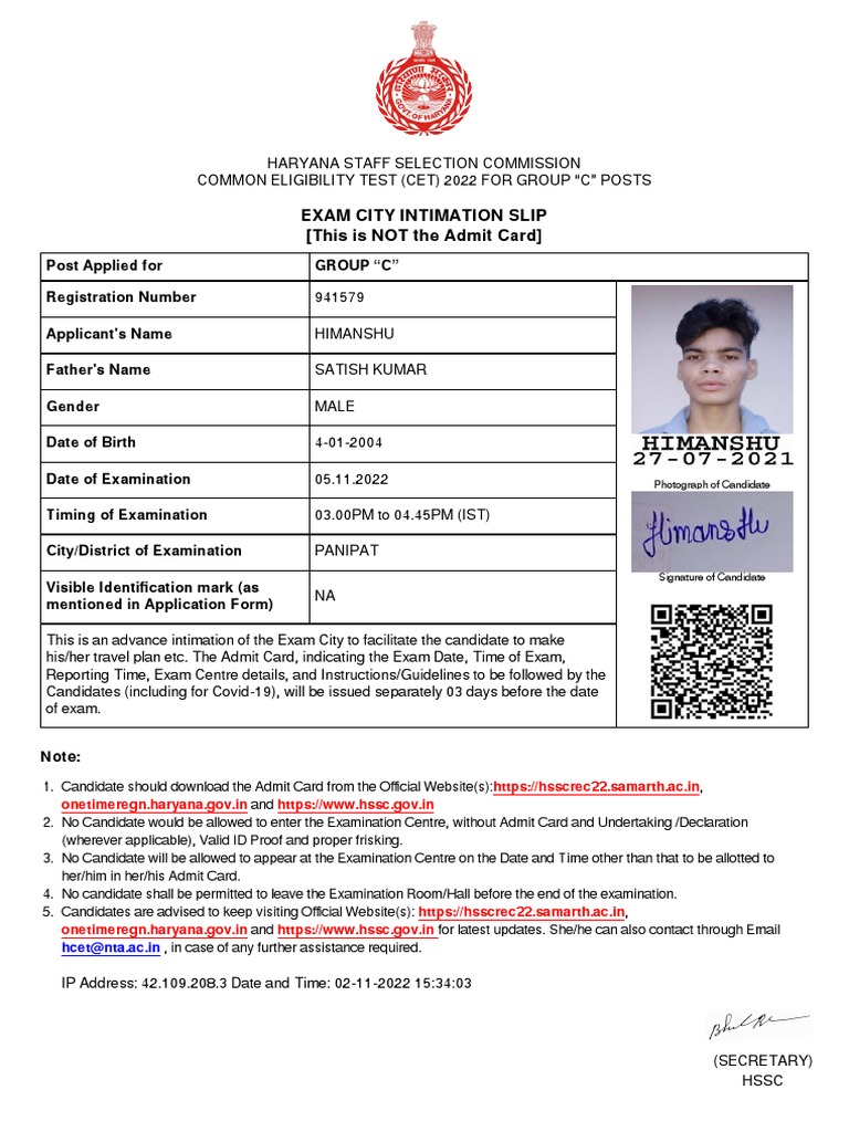 Himanshu Cet | PDF | Identity Document | Government And Personhood