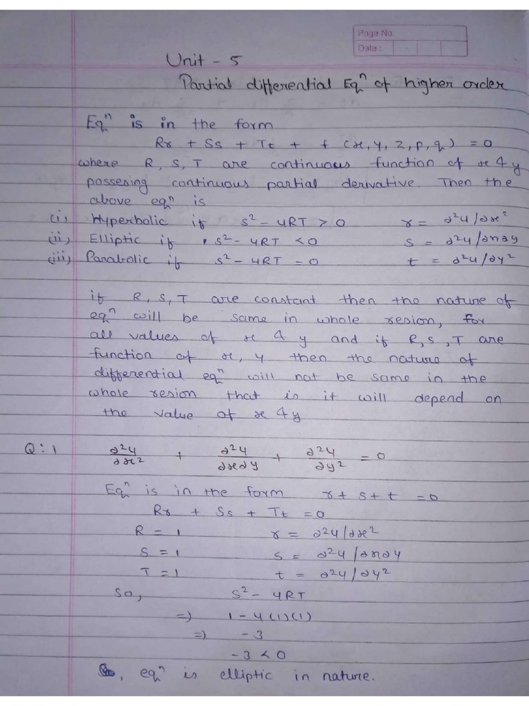 Heena Notes - 5. Partial Differential Equations - Higher Order - M2 - I ...