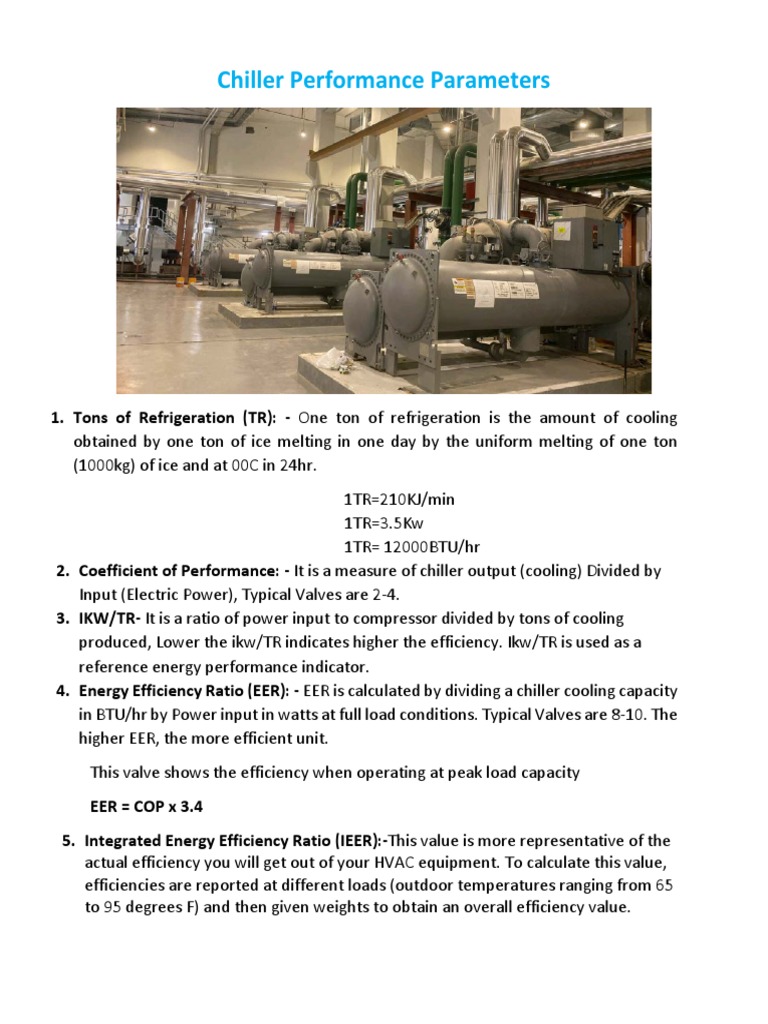 Chiller Performance Parameters | PDF | Manufactured Goods | Chemical Engineering