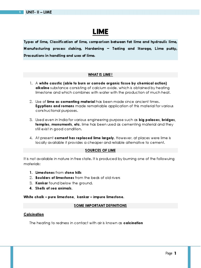 2 Lime | Download Free PDF | Lime (Material) | Cement