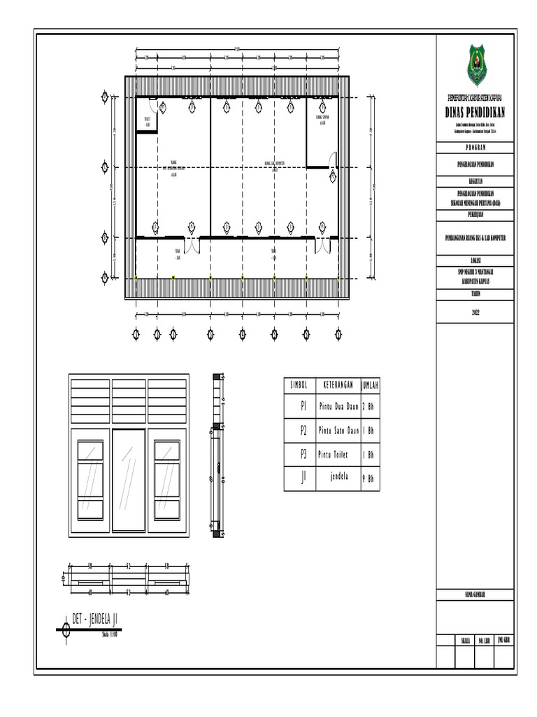 01 - Denah Kusen Pembangunan Uks & Lab. Komputer | PDF