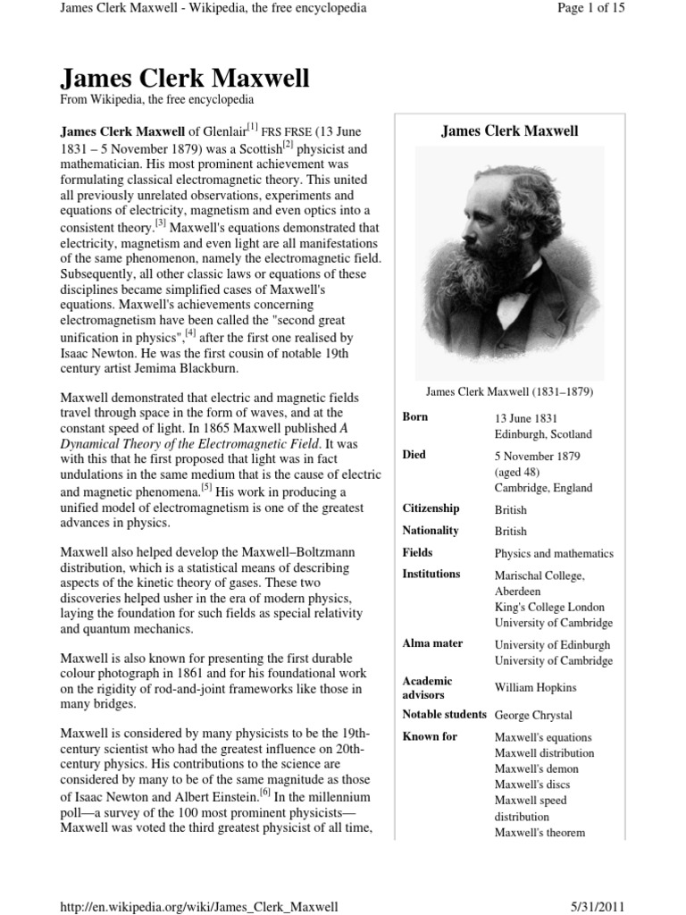 James Clerk Maxwell | PDF | James Clerk Maxwell | Electromagnetism