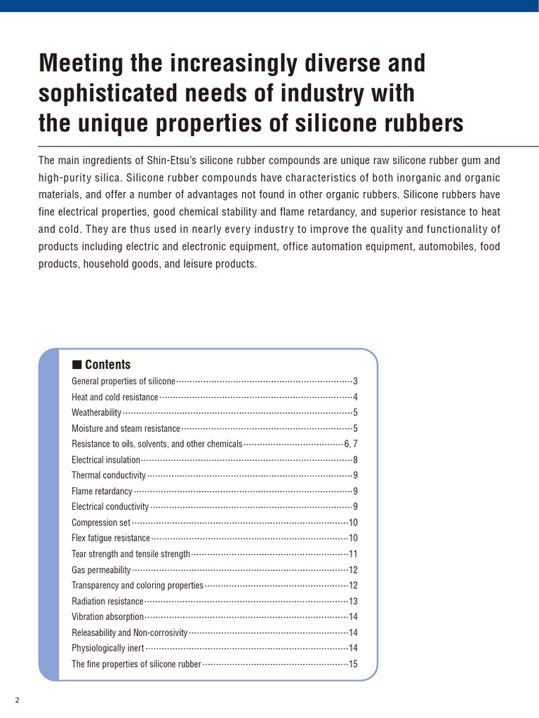 Silicone Rubber Properties | PDF | Silicone | Acid