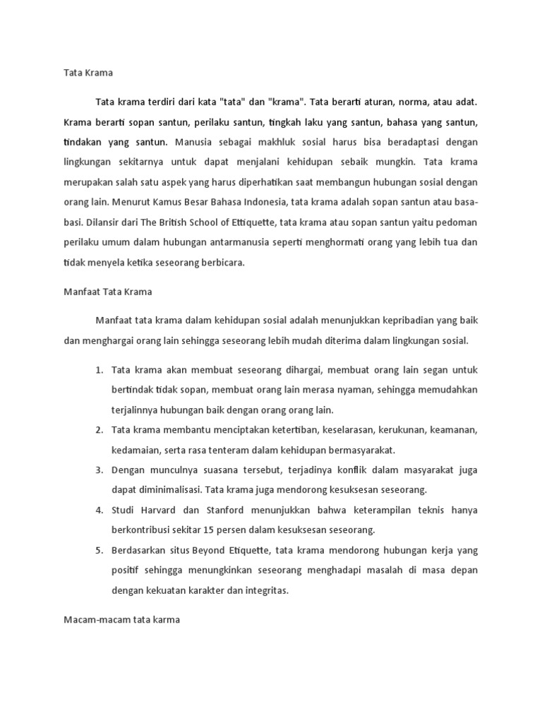 Tata Krama | PDF