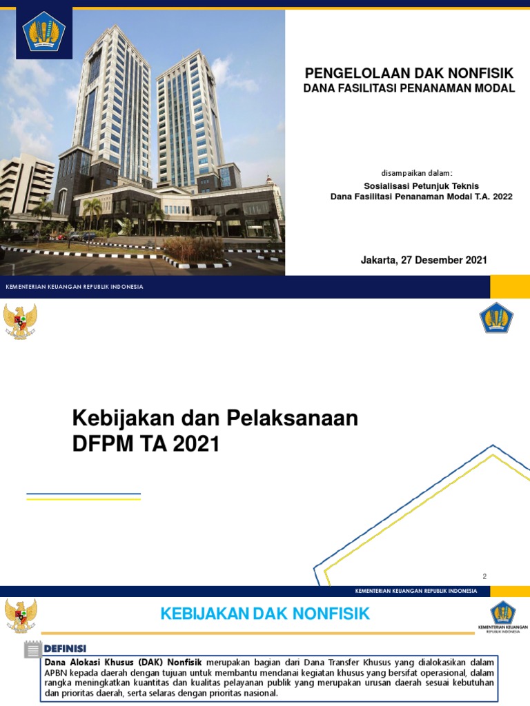 Bahan Sosialisasi Juknis FPM 2022 - Kemenkeu | PDF