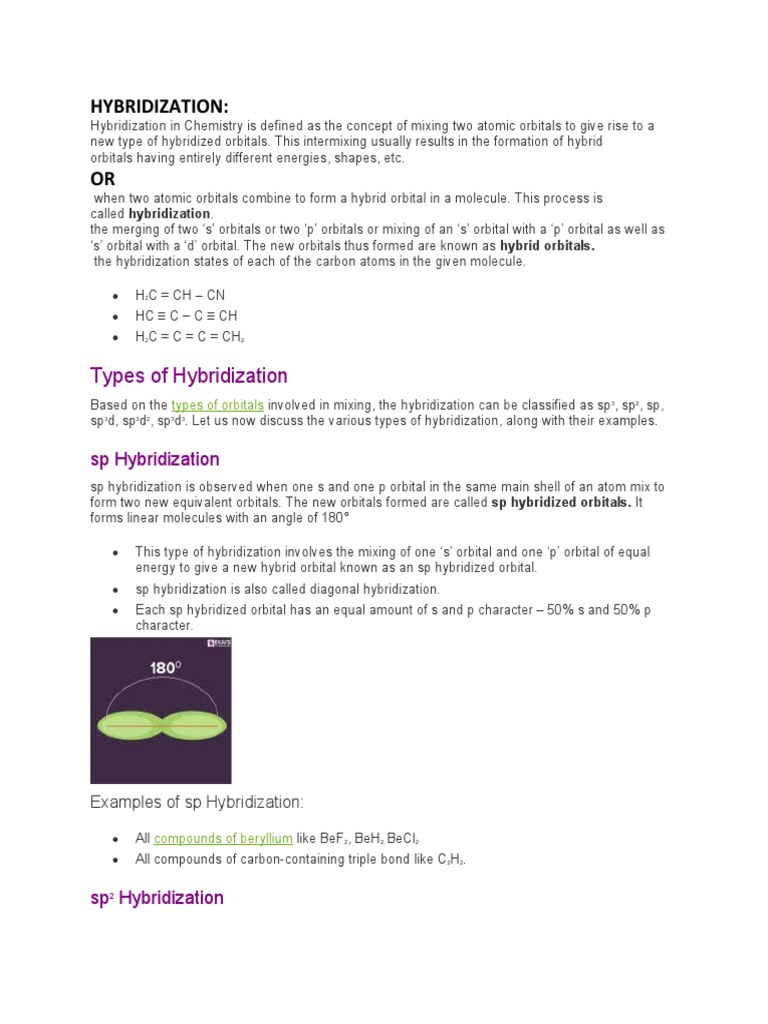 HYBRIDIZATION | PDF | Molecular Orbital | Materials