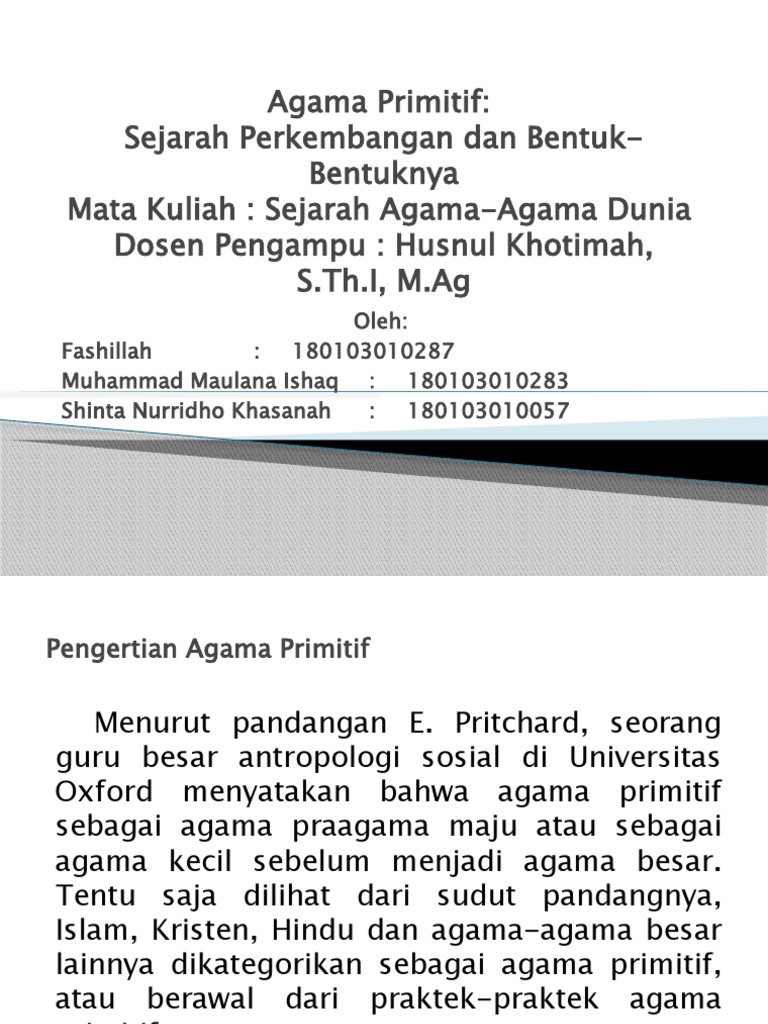 Agama Primitif | PDF