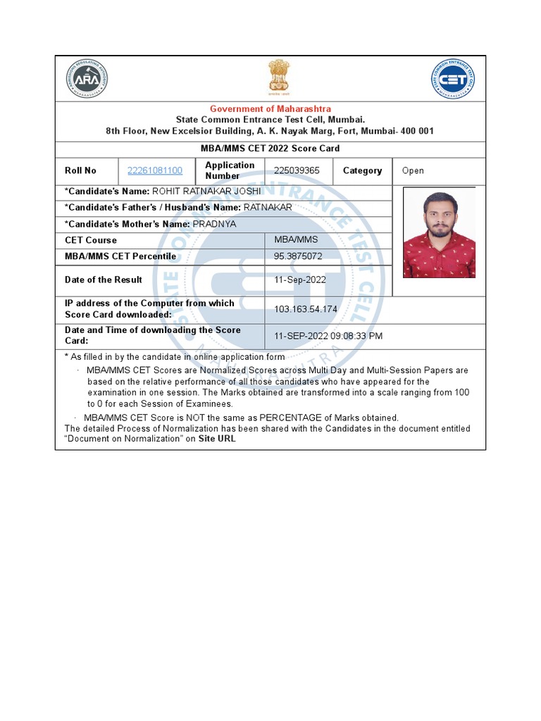 Score Cards Candidate Login | PDF