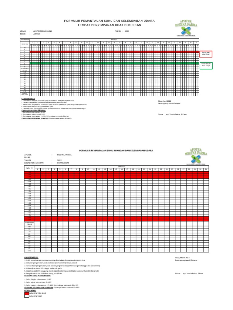Form Monitoring Suhu Ruang Dan Lemari Es | PDF