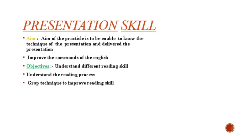 Presentation Reading Skill | PDF