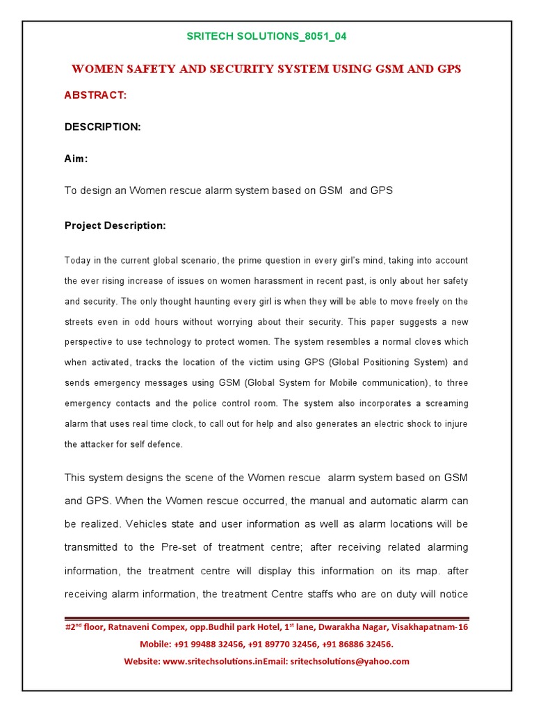 04.women Safety and Security System Using GSM and GPS | PDF | Global ...