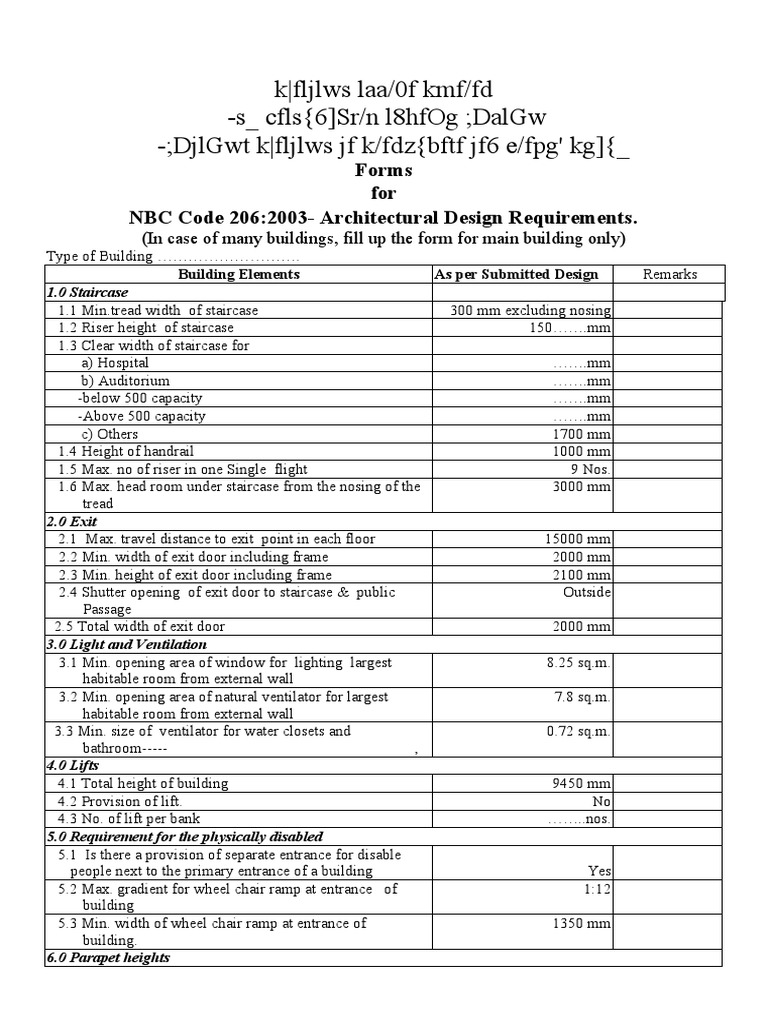 NBC Form | PDF | Beam (Structure) | Stairs