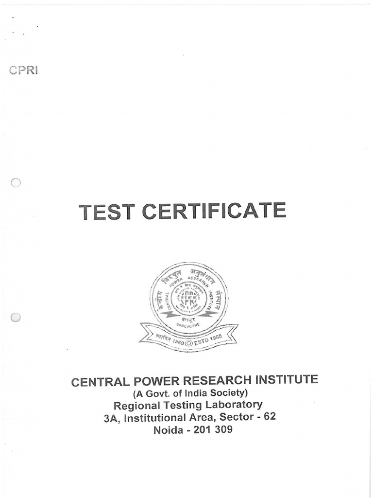 TR-Test Report - 2500A Copper | PDF