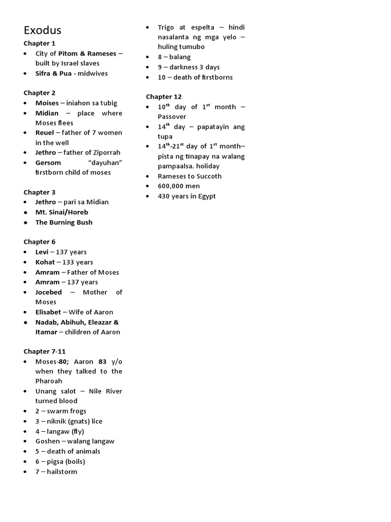 Exodus Reviewer | PDF