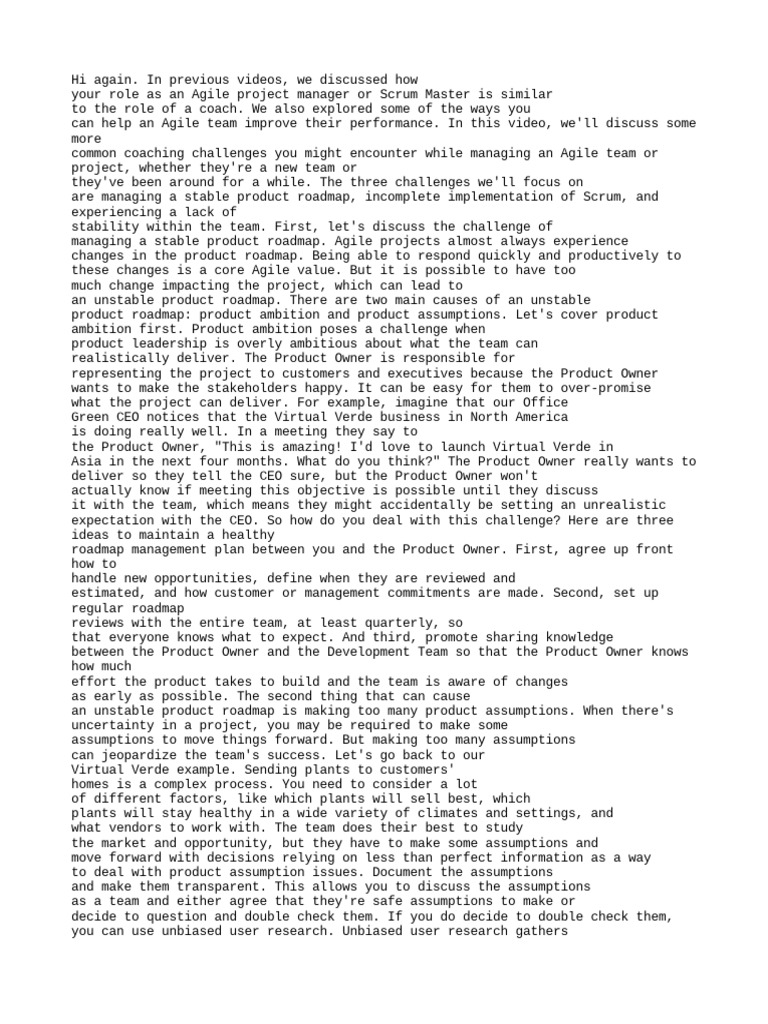 Common Agile Coaching Challenges | PDF | Scrum (Software Development ...