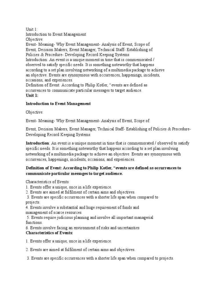 Event Management | PDF | Entertainment | Target Audience