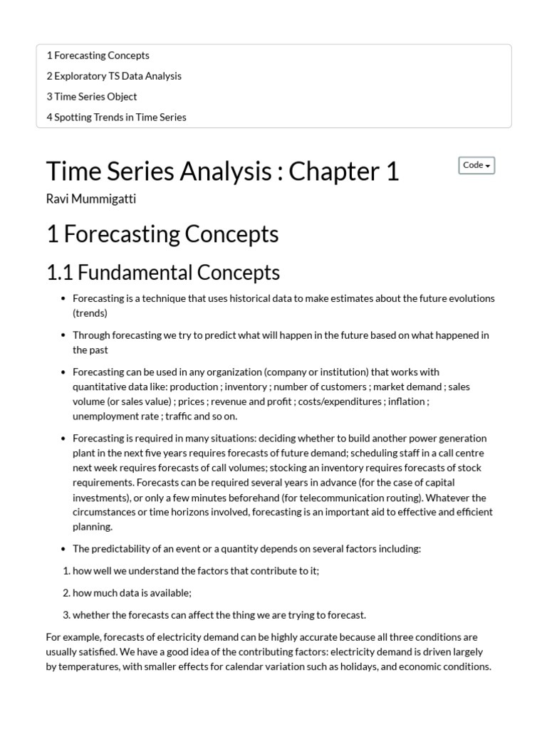 Time Series Forecasting Fundamentals Pdf Forecasting Time Series