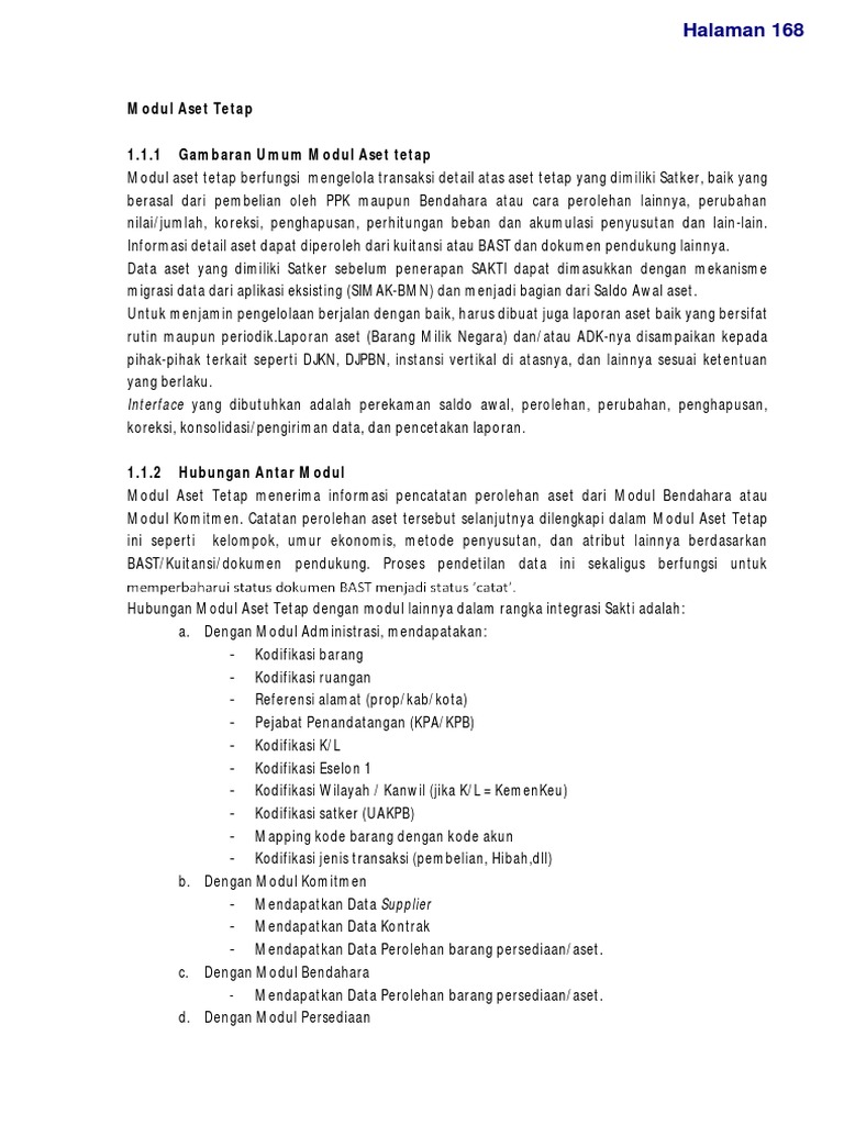 Pengelolaan Modul Aset Tetap SAKTI | PDF