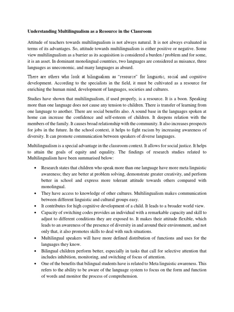 Multilingual Classroom | PDF