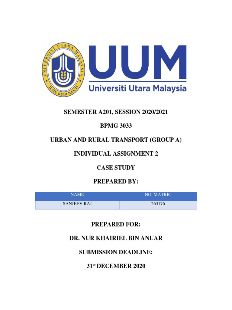BPMG3033 Individual Assignment 2 Case Study | PDF | Train | Transport
