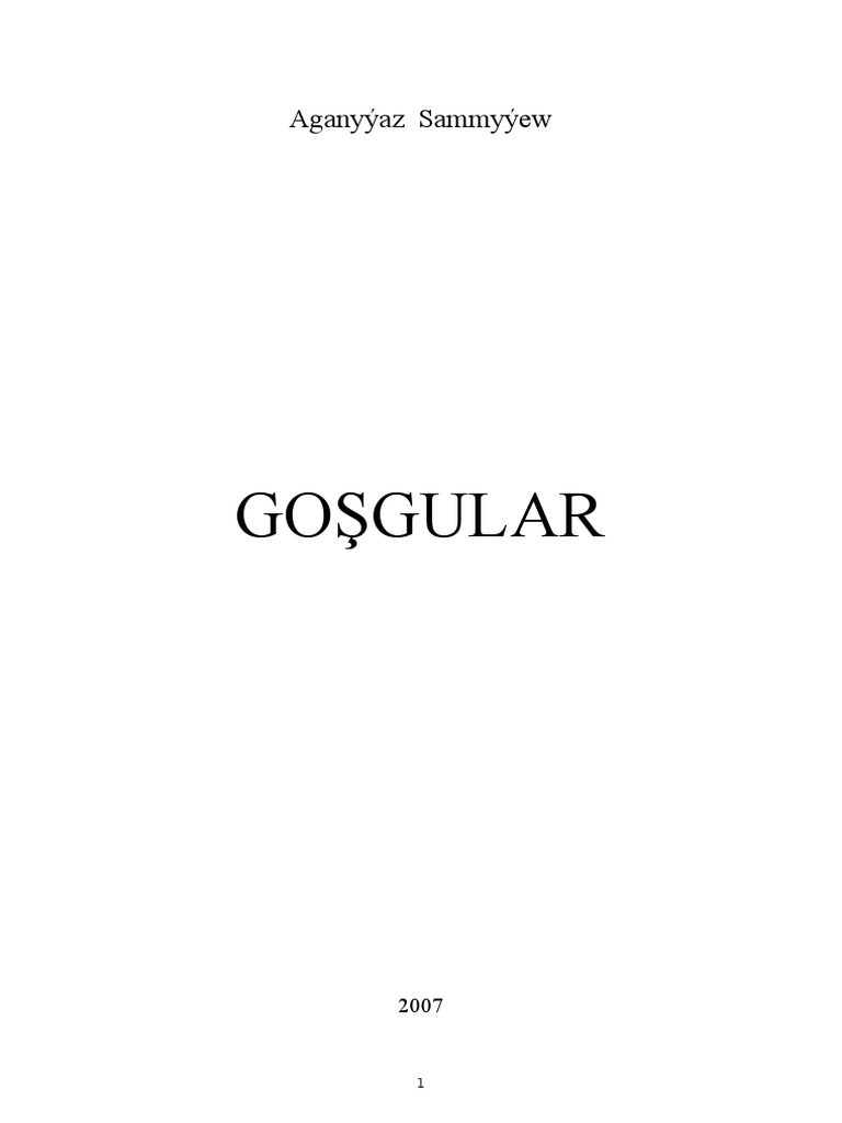 Aganyýaz Sammyýew - Goşgular | PDF