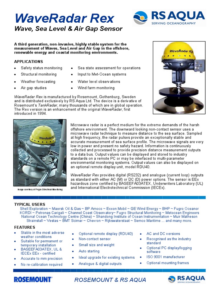 Datasheet - WaveRadar Rex v2.4 | PDF | Radar | Power Supply