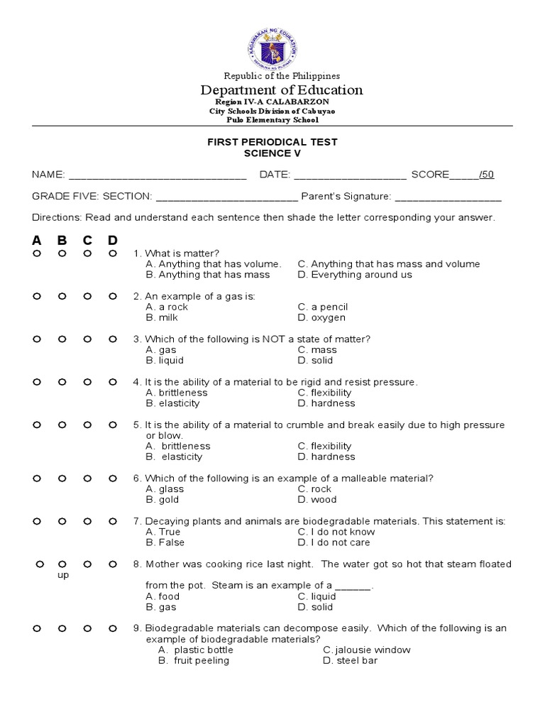 First Periodical Test | PDF