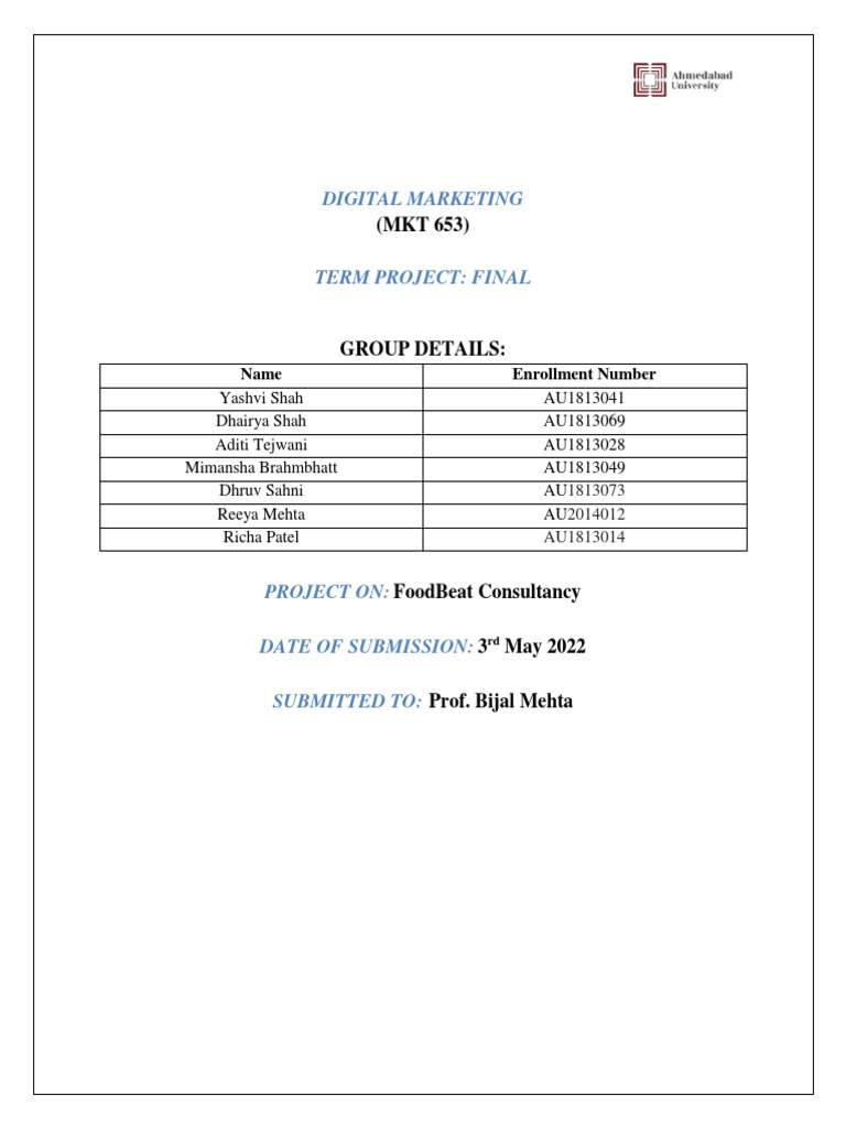 Group 3 Digital Marketing Term Project Final PDF Social Media