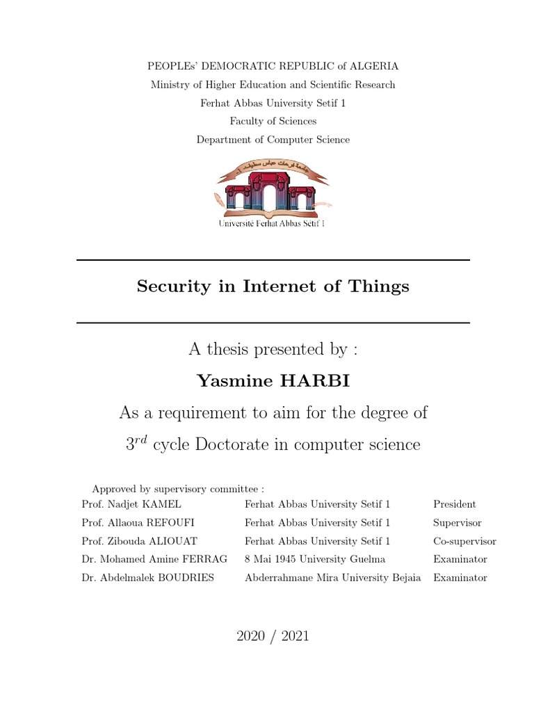 Thesis Yasmine HARBI | PDF | Internet Of Things | Computer Network