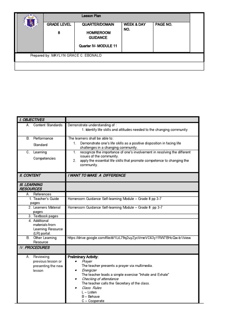 HRG Lesson Plan | PDF | Decision Making | Skill