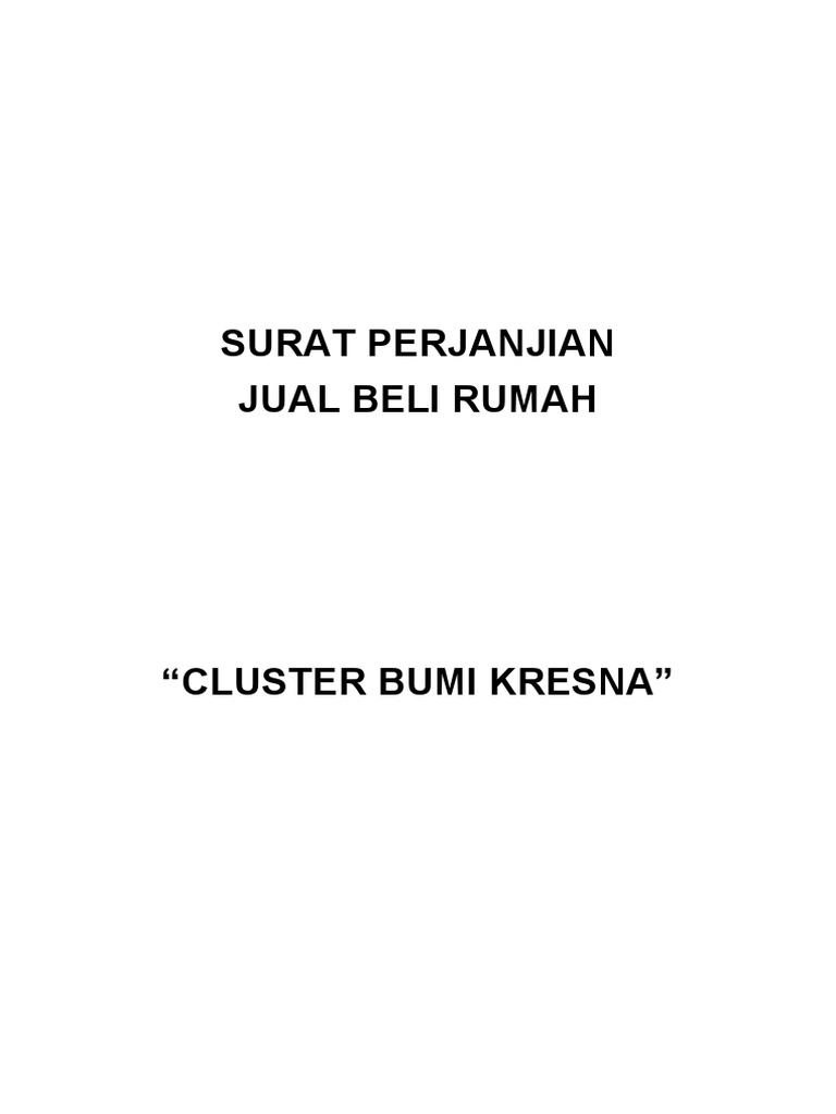 SPJB Cluster Bumi Kresna | PDF
