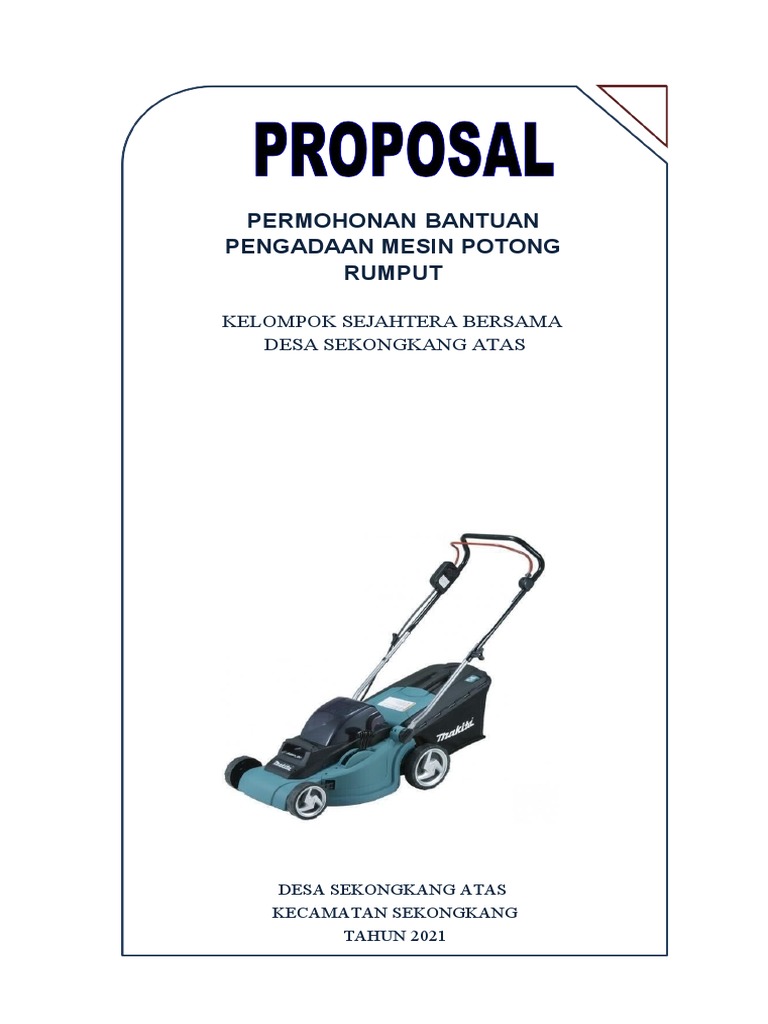 Proposal Potong Rumput (Kelompok Sejahtera Bersama) - CONTOH | PDF