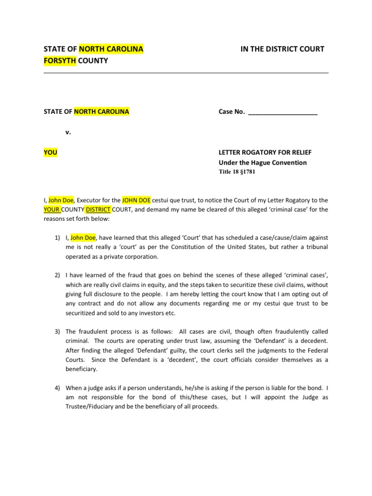 Letter Rogatory - State Criminal Cases | PDF | Securities (Finance ...