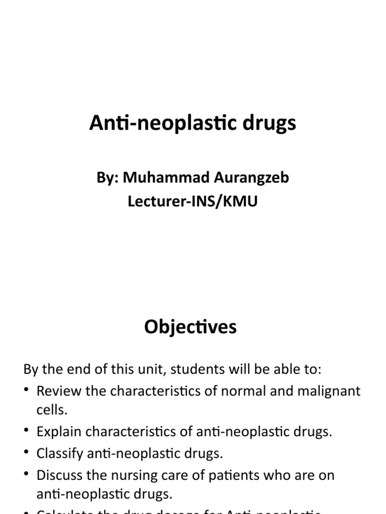 Anti-Neoplastic Drugs-1 | PDF | Chemotherapy | Cell Cycle