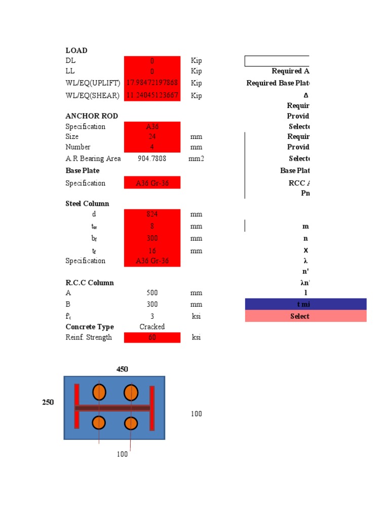 Base Plate Design - LRFD-1 | PDF | Screw | Structural Engineering
