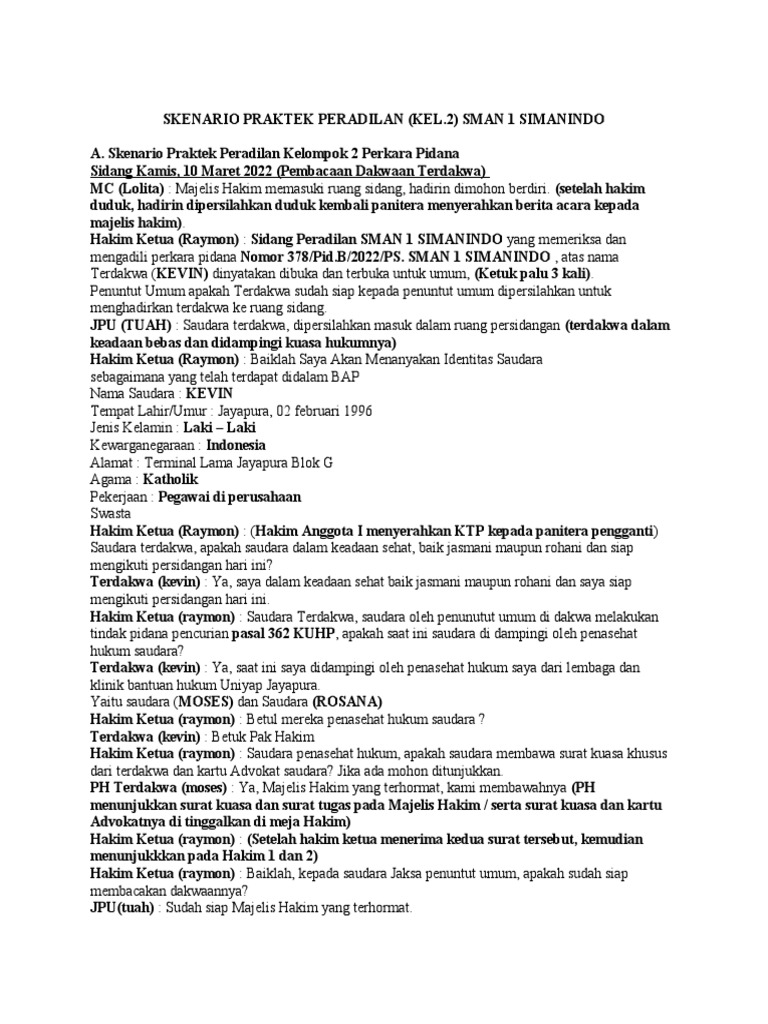 Naskah Sidang PPKN Kel.2 Xii Mia 3 | PDF