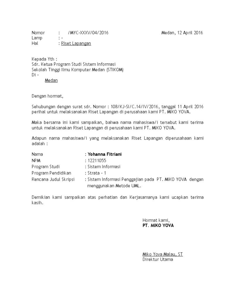 Surat Riset | PDF | Karier & Perkembangan