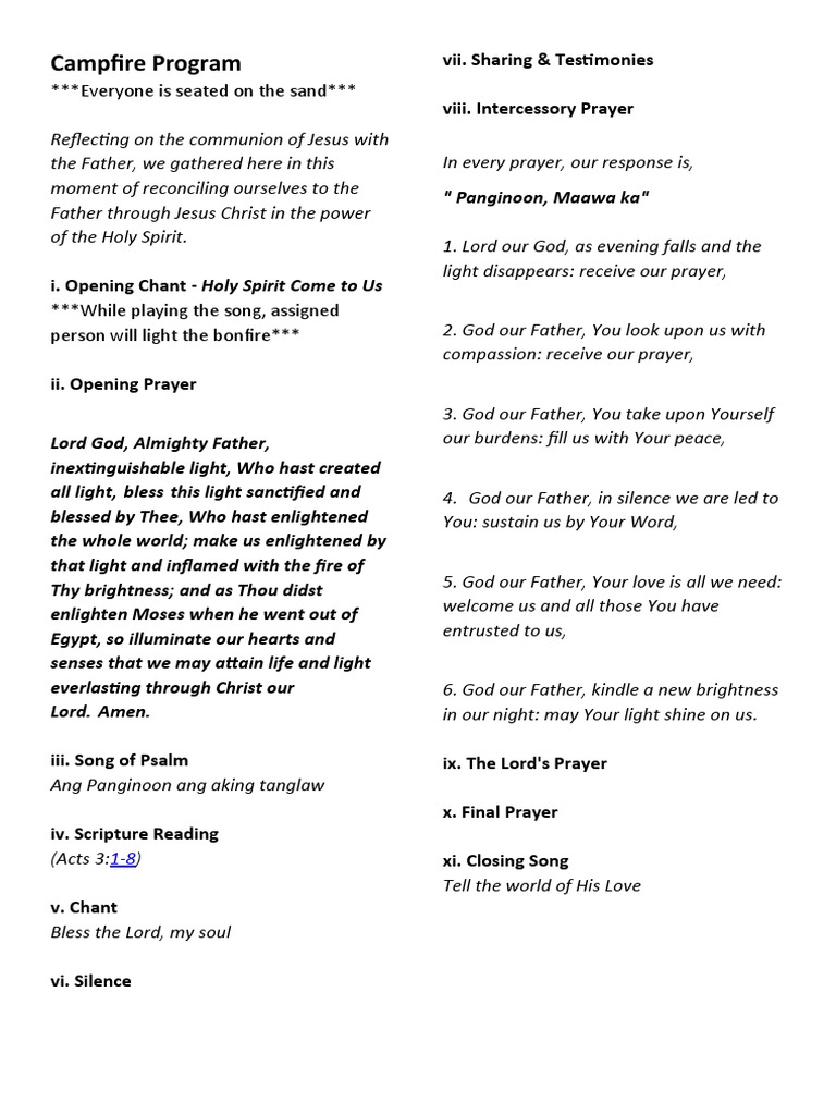 Campfire Program | PDF
